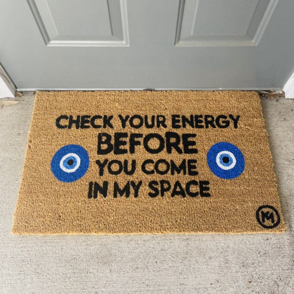 CHECK YOUR ENERGY EVIL EYE MAT – Kicky Mats