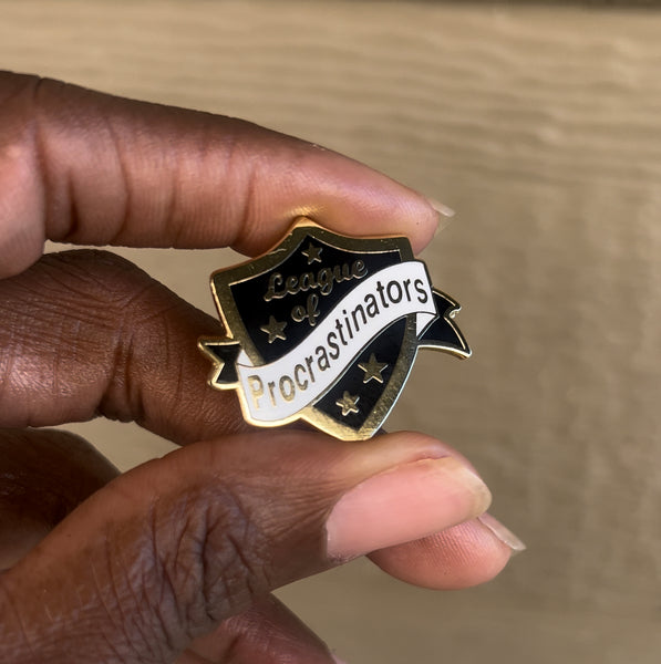 LEAGUE OF PROCRASTINATORS PIN – Kicky Mats